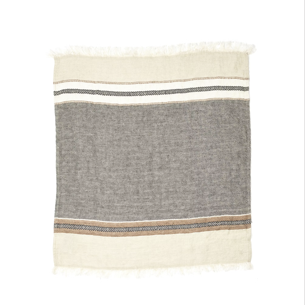 Beeswax Stripe Belgian Fouta Throw | Multi-Purpose | Clover NZ